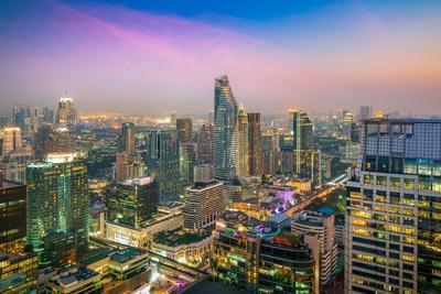 'Modern building in Bangkok business district at Bangkok city with ...