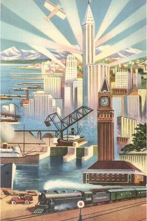 Modernist Poster of Seattle, Washington Art Print | Art.com