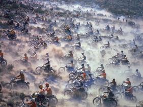 'Motorcyclists Racing 75 Miles Cross Country Through Mojave Desert ...