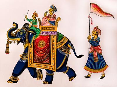 Mural Painting in the Old Town, Udaipur, Udaipur, Rajasthan, India ...