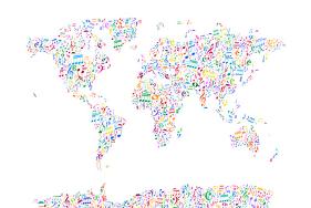'Music Notes Map of the World' Art Print - Michael Tompsett | Art.com