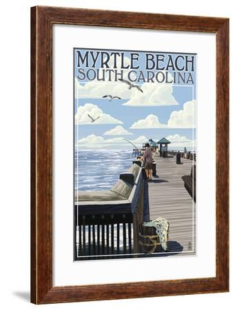 Myrtle Beach, South Carolina - Pier Scene Art Print by Lantern Press ...