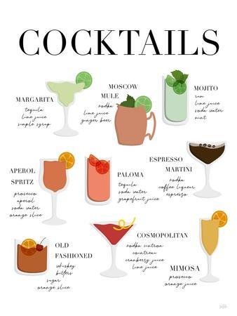 'Cocktail Chart' Art Print - Natalie Carpentieri | Art.com