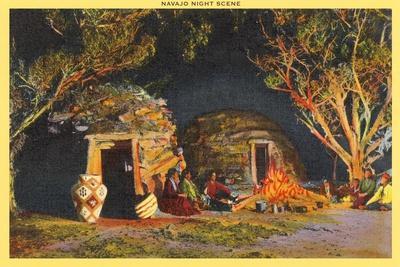 'Navajo Night Scene' Art Print | Art.com