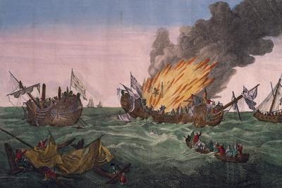 Naval Battle Between the French Frigate Surveillante and the British ...