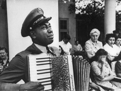 'Navy CPO Graham Jackson Playing Accordian, Crying as Franklin D ...