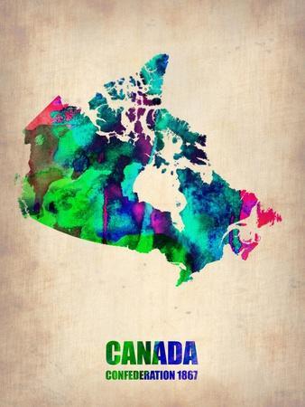 'Canada Watercolor Map' Art Print - NaxArt | Art.com