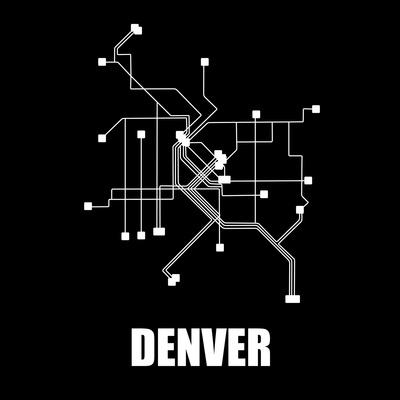 'Denver Black Subway Map' Art Print - Naxart | Art.com