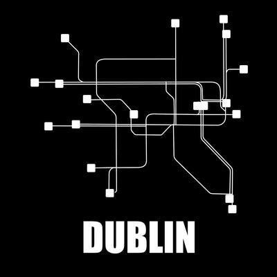 'Dublin Black Subway Map' Art Print - NaxArt | Art.com