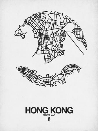 'Hong Kong Street Map White' Art Print - NaxArt | Art.com