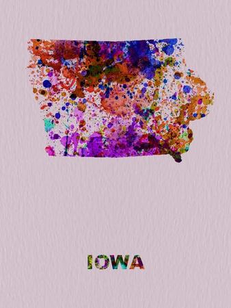 'Iowa Color Splatter Map' Art Print - NaxArt | Art.com