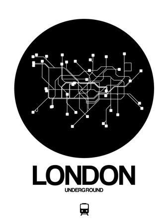 'London Black Subway Map' Art Print - NaxArt | Art.com