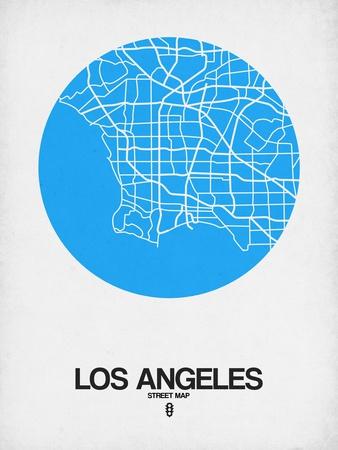 'Los Angeles Street Map Blue' Art Print - NaxArt | Art.com