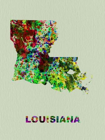 'Louisiana Color Splatter Map' Art Print - NaxArt | Art.com