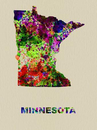 'Minnesota Color Splatter Map' Art Print - NaxArt | Art.com