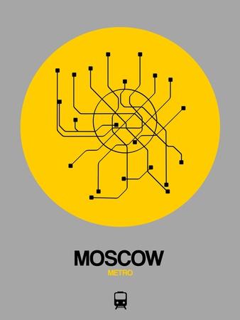 'Moscow Yellow Subway Map' Art Print - NaxArt | Art.com