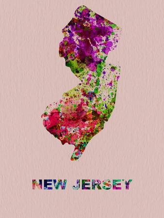 'New Jersey Color Splatter Map' Art Print - NaxArt | Art.com