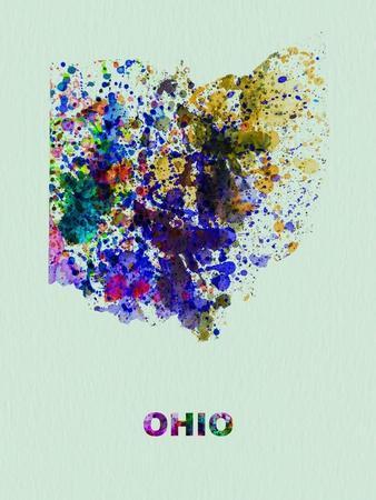 'Ohio Color Splatter Map' Art Print - NaxArt | Art.com
