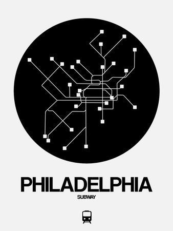 Philadelphia Black Subway Map Art Print - NaxArt | Art.com