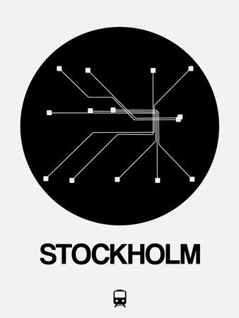 'Stockholm Black Subway Map' Art Print - NaxArt | Art.com