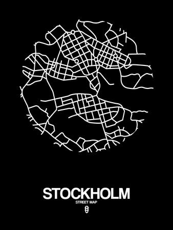 'Stockholm Street Map Black' Art Print - NaxArt | Art.com