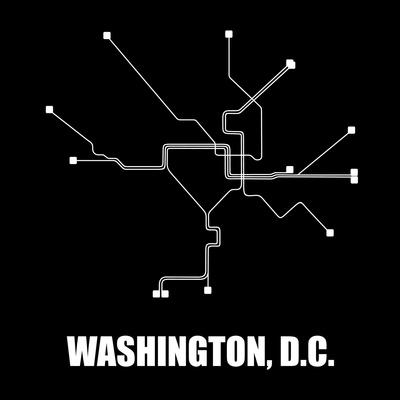 'Washington, D.C. Black Subway Map' Art Print - NaxArt | Art.com
