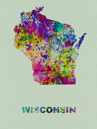 'Wisconsin Color Splatter Map' Art Print - NaxArt | Art.com
