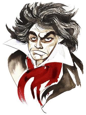 'German composer Ludwig van Beethoven; caricature' Giclee Print - Neale ...