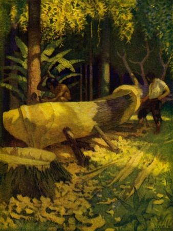 Illustration for Robinson Crusoe (Colour Litho) Giclee Print - Newell ...