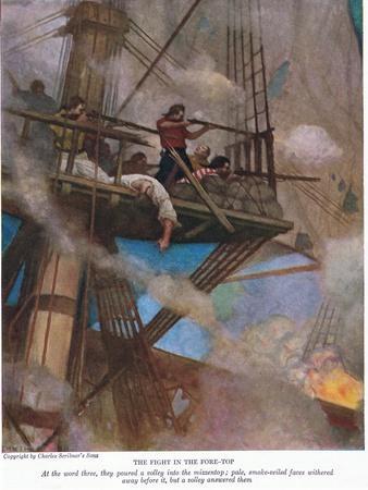 'The Fight for the Foretop, 1928 (Colour Litho)' Giclee Print - Newell ...