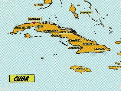 Cuba Comic Book Pop Art Map Giclee Print - Nicholas | Art.com