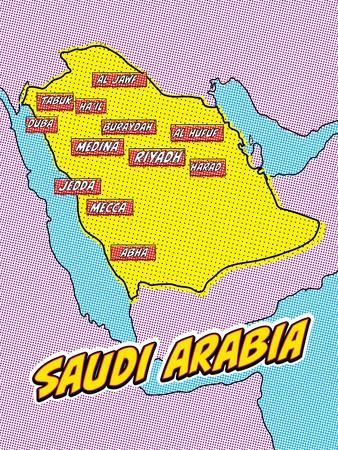 Saudi Arabia Pop Art Map Giclee Print - Nicholas | Art.com