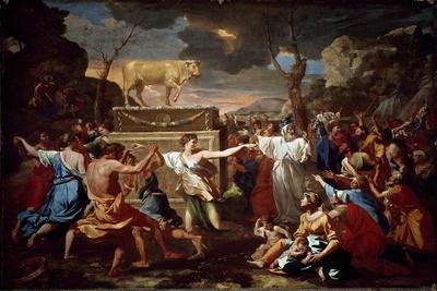 Adoration of the Golden Calf, 1633-34 (Oil on Panel) Giclee Print ...
