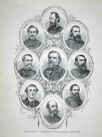 'Nine Portraits of Prominent Generals of Confederate Army' Giclee Print ...
