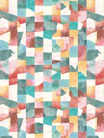 Collage Texture Shapes Green and Red Art Print - Ninola Designs | Art.com
