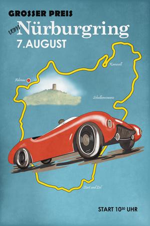 'Nurburgring Motorcycle Racing' Art Print - Mark Rogan | Art.com