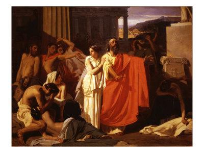 Oedipus, Blind after Plucking out his Eyes, with his Daughter Antigone ...