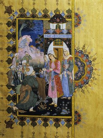 'Offering Cloak to Future Bride, Miniature Painting, Early 19th Century ...