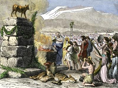 'Old Testament: Adoration of the Golden Calf and Animal Sacrifice by ...