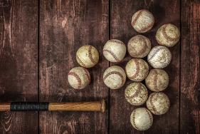 'Old Vintage Baseball Background.' Photographic Print - soupstock | Art.com