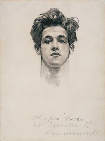 'Olimpio Fusco, C.1900-10 (Charcoal & Stump on Paper)' Giclee Print ...