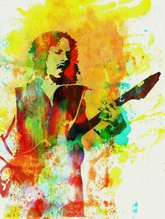 'Legendary Kirk Hammett Watercolor' Art Print - Olivia Morgan | Art.com