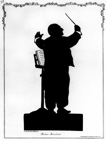 'Silhouette of Anton Bruckner (1824-96) Austrian Composer, Conducting ...
