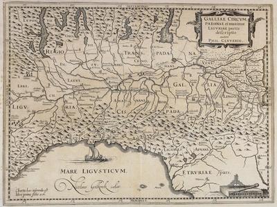 'Padan Region and Liguria Region, Map from the Historical Atlas Italia ...