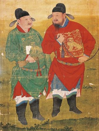 'Painting on Silk Depicting Two Mandarins, China, 17th Century, Ming ...