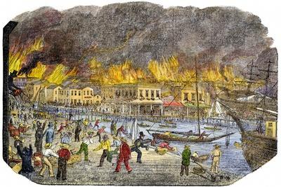 Panic on the Pontoons during the Great Fire of San Francisco, 1851 ...