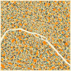 Paris Map Art Print by Jazzberry Blue | Art.com