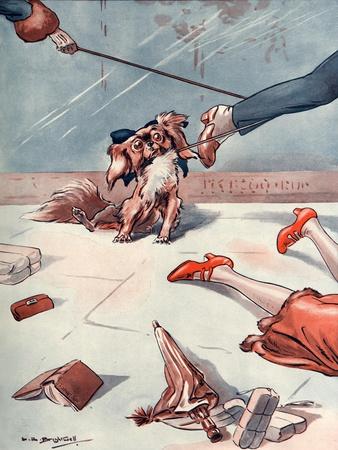 'Passers by Tripping over a Dog Lead' Art Print - LR Brightwell | Art.com