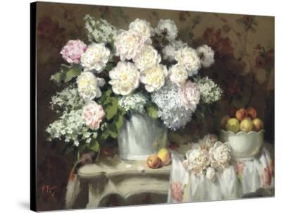 'Peonies and Peaches' Stretched Canvas Print - Pat Moran | Art.com
