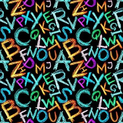 'Pattern - Crayon Alphabet over White Background' Art Print - Zoom-zoom ...
